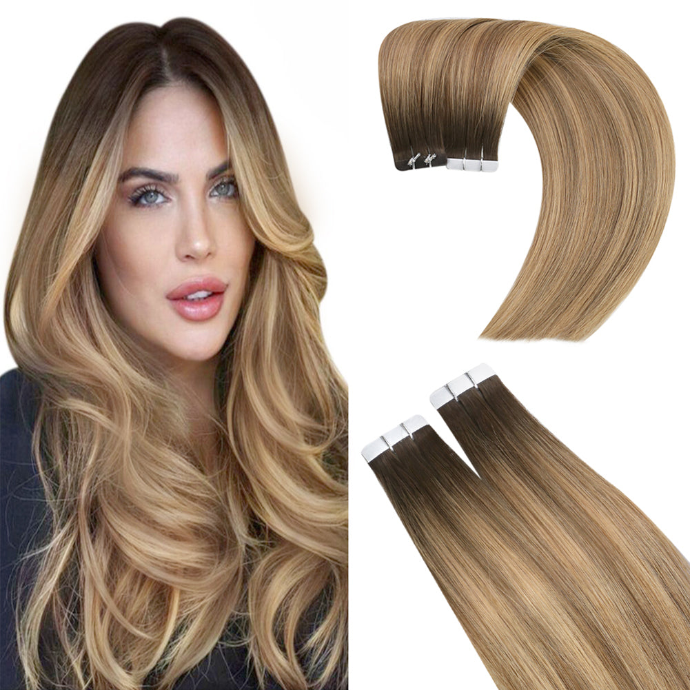 Sunny Hair Highlights Tape in Virgin Seamless Hair Extensions — SunnyHair