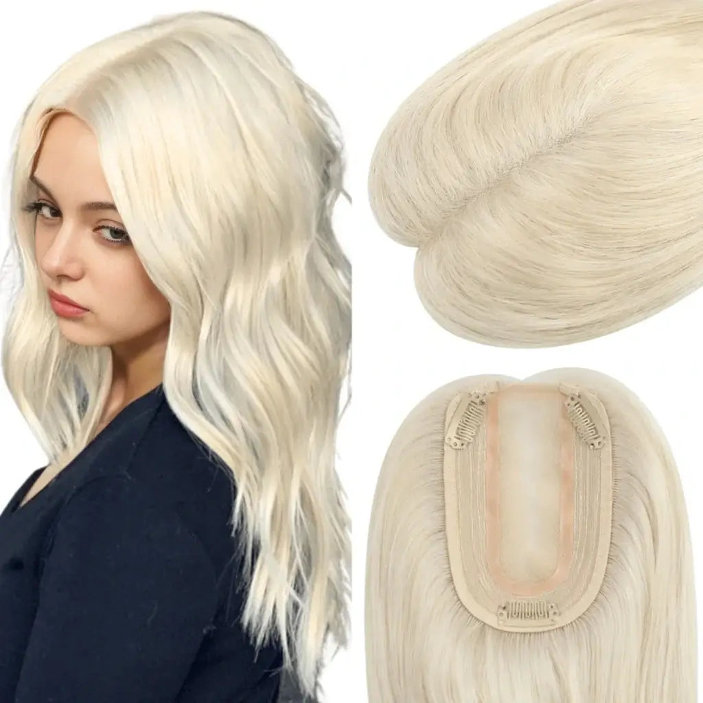 Toppers For Thinning Hair Medium Base Light Blonde Virgin Hair Topper ...