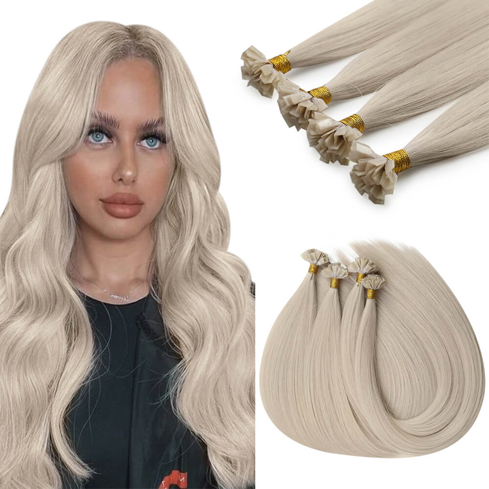 Virgin Hair Pre Bonded K Tip Human Hair Extensions Lightest Blonde — Sunnyhair