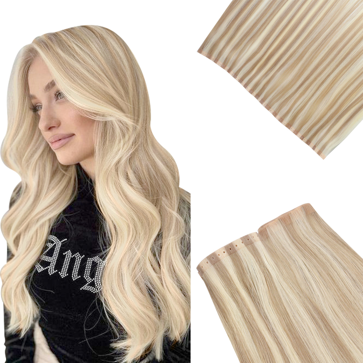 Weft Extension Invisible Hole PU Flat Weft Double Drawn Can Be Cut ...