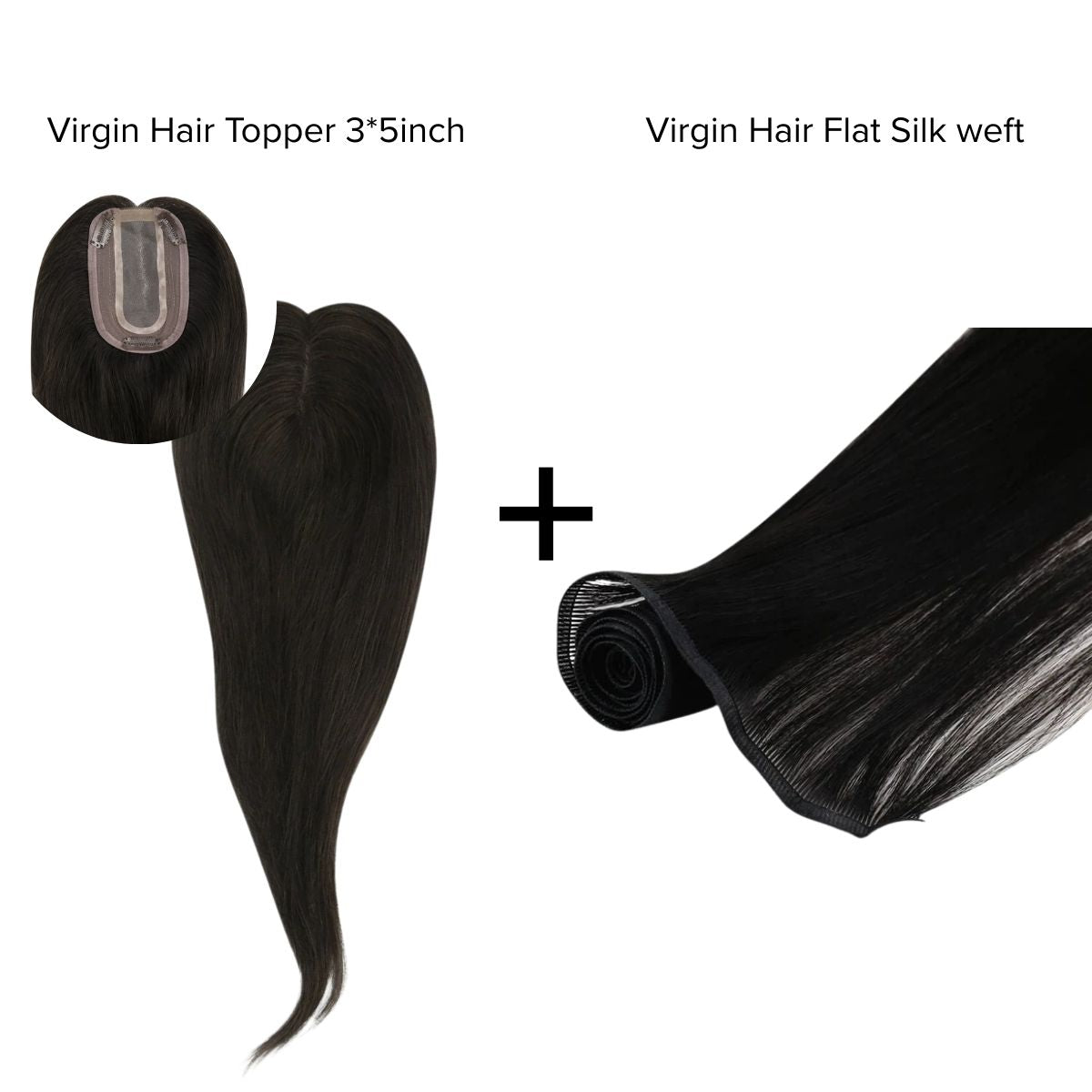 Virgin Hair Topper for Thinning Hair Natural Black Hair Hair Wefts ...