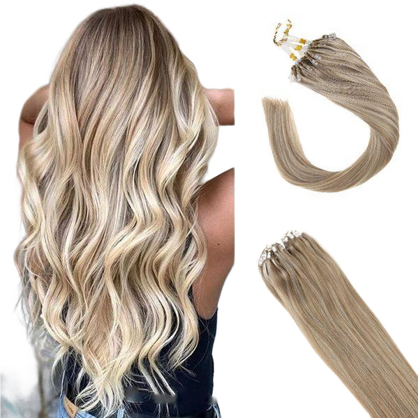 Pre Bonded Micro Ring Human Hair Extensions Micro Loop Bead Real Human ...
