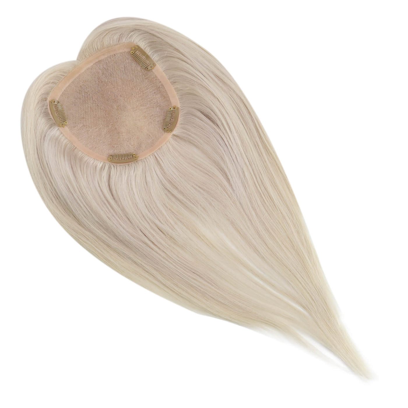 Human Hair Toppers for Women Platinum Blonde Full Coverage and Natural ...